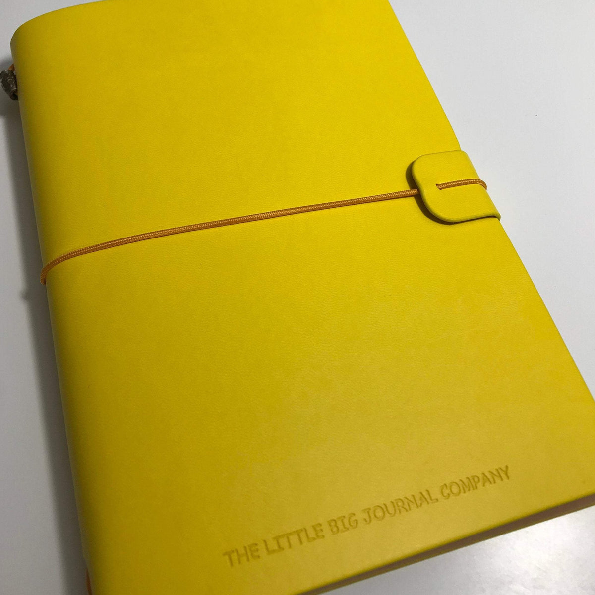Yellow Faux Leather Wrap A5 Refillable Journal Notebook -Bright Yellow ...